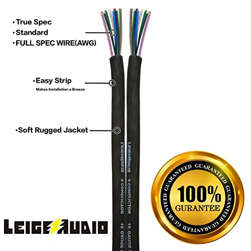 Snapklik.com : LEIGESAUDIO 20 Feet 9 Conductor Speaker Wire/Cable - 18 ...