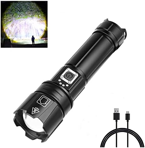 Torches LED Super Bright, Rechargeable Torch 10000 Lumens XHP70.2 Type ...