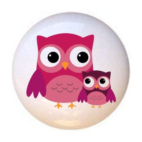 Amazon.com: Baby Girl Owls by PP Pink and Green Owl DECORATIVE Ceramic ...