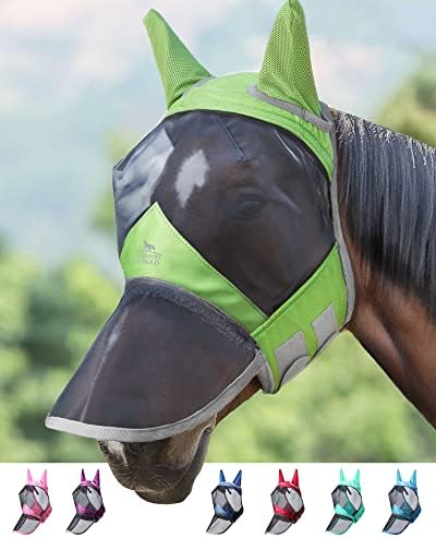 Harrison Howard CareMaster Pro Luminous Horse Fly Mask Large Eye Space ...