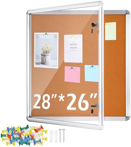 Amazon.com : Suzile Enclosed Bulletin Board Lockable Message ...