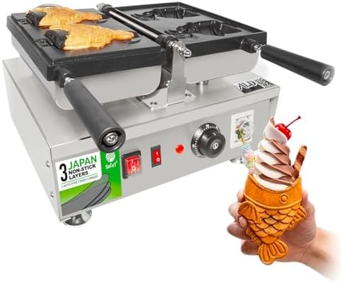 Amazon.com: Commercial Taiyaki Fish Waffle Maker Machine,1600W Non ...