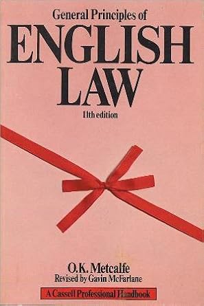 General Principles of English Law: Amazon.co.uk: Metcalfe, O.K ...