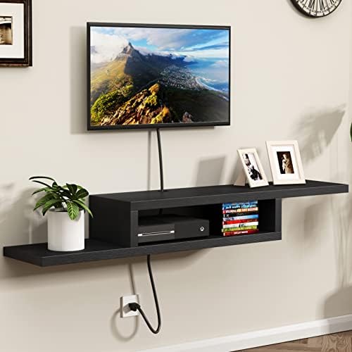 Amazon.com: ChooChoo Floating TV Stand Shelf with LED, Wall Mount ...