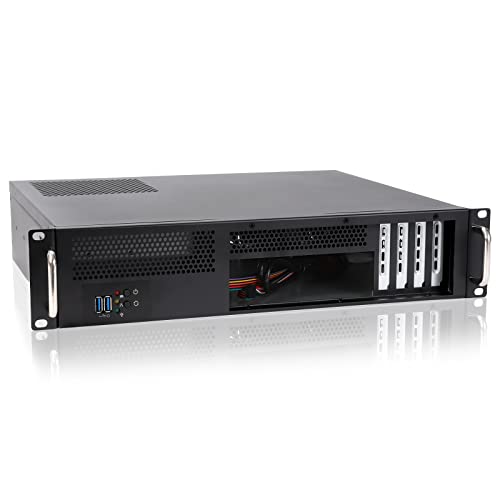 RackChoice 2U Server Chassis Short Depth 14.17" Front I/O with 2 x 3.5 ...