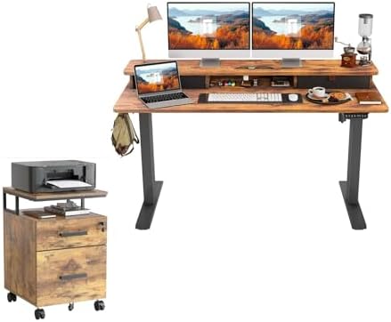 Amazon.com: FEZIBO 55"x24" Height Adjustable Electric Standing Desk ...