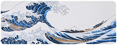 Amazon.com: Japanese Blue and White Wave Gaming Mouse Pad XL, Non Slip ...