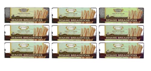 Italian Sesame Breadsticks 9 Packs NT WT. 4.4 Oz. Each. By: Alessi