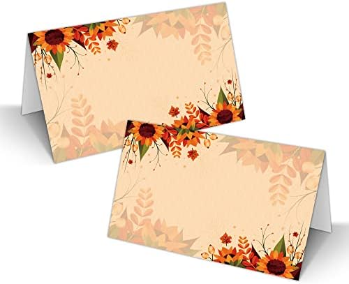Amazon.com: Fall Thanksgiving Table Place Cards, Orange Pumpkin Blank ...
