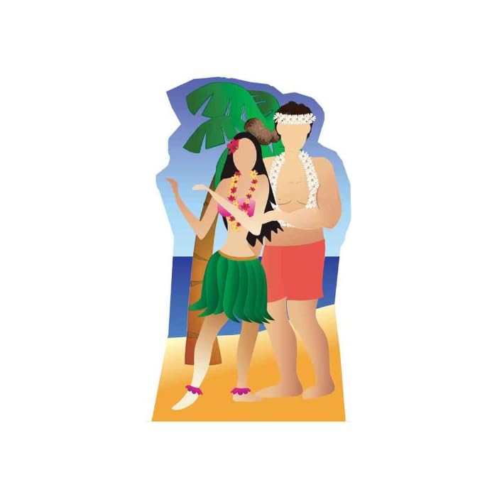 Buy Hawaiian Couple Stand-in - Beach Party Lifesize Cardboard Cutout ...