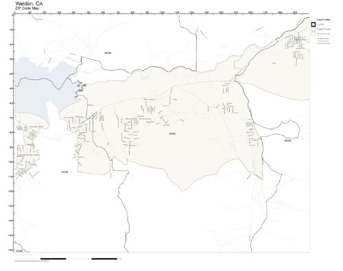 Amazon.com : ZIP Code Wall Map of Weldon, CA ZIP Code Map Laminated ...