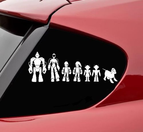 Amazon.com - 7pc Robot Family Stick Figure Vinyl Decals Bumper Stickers ...