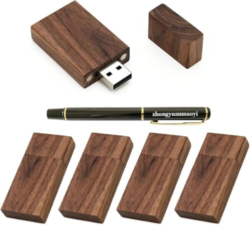 Amazon.com: 5 Pack Rectangle Walnut Wood 2.0/3.0 USB Flash Drive USB ...