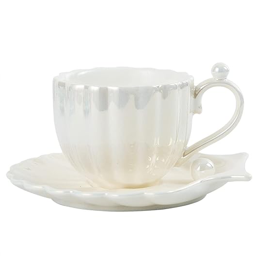 Amazon.com | Mug Coffee Cup Pearl Shell Ceramic Exquisite Coffee Cup ...