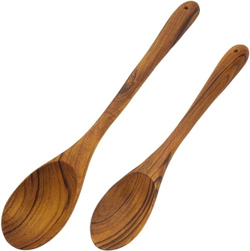 Amazon.com: MornHalo Kitchen 5 Pcs Wooden Spoons For Cooking-Non Stick ...