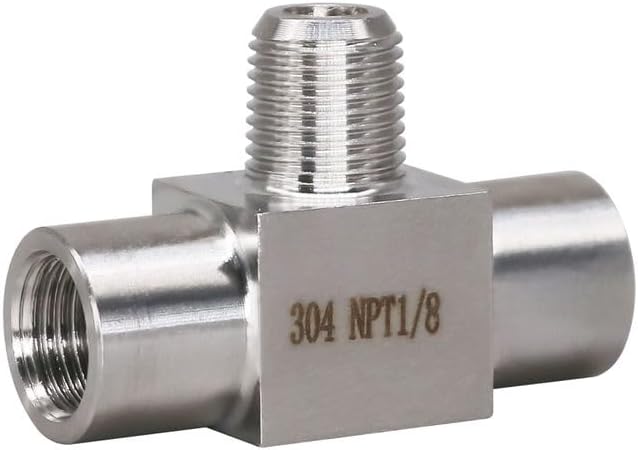 ini moni 1/8 NPT tee pipe female × male × female thread 3 ways T pipe ...