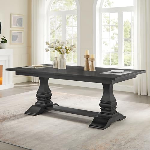 Amazon.com - 102.1" Expandable Kitchen Dining Room Table, Solid Wood ...