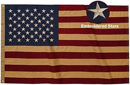 Amazon.com : Homissor Vintage American Flag Cotton Flags 3x5 Tea ...