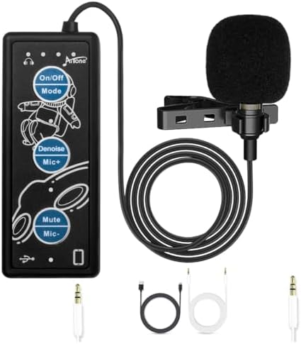 Amazon.com: AITONE Lavalier Microphone for PC & Phone with USB and ...