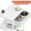 Amazon.com: Lerliuo White Printer Stand with Fabric Drawer, 3 Tier ...
