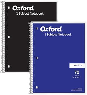 Amazon.com : Oxford Spiral Notebooks, 1-Subject Writing Journals for ...