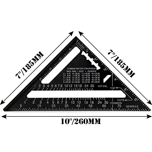 Uadme Degree Protractor – 7 Inch Aluminum Alloy Angle Finder with Clear ...