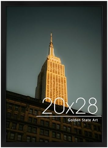 Amazon.com - Golden State Art, 20x28 Frame, Black Solid Wood with Real ...