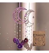 Amazon.com : Crystal Wind Chimes，Dreamocean Amethyst Sun Catchers Indoor Window Moon Tree of ...