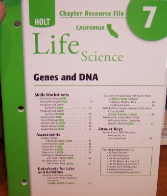 Holt Science & Technology California: Chapter Resource File Chapter 7 ...