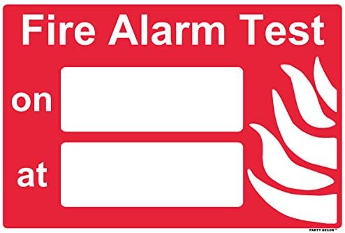 4 x safety sign - fire alarm test - with blanks - landscape - self ...