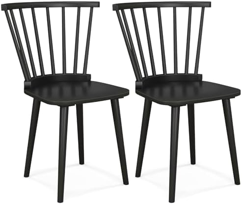 Amazon.com - GOFLAME Windsor Dining Chairs Set of 4, Solid Wood Kitchen ...
