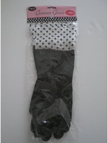 MEDIUM SIZE POSH GLAMOUR RUBBER WASHING UP GLOVES WITH BLACK DOT'S ...