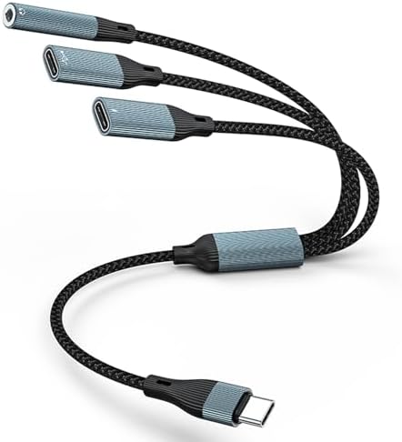 Amazon.com: USB C to 3 USB C Female Splitter Cable Headphone Converter ...