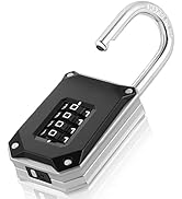 ZHEGE Long Shackle Padlock, 4 Digit Combination Lock, Resettable ...