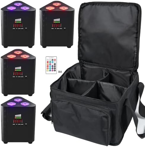 Amazon.com: Rechargeable RGBW 4 in 1 Stage Lights, 3X6W Battery Powered ...