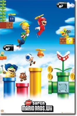 Amazon.com: Nintendo Super Mario Bros Wii Pipes Video Game Poster Print ...