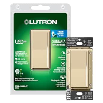 Lutron Sunnata Touch Dimmer Light Switch, LED+ Advanced Technology for ...