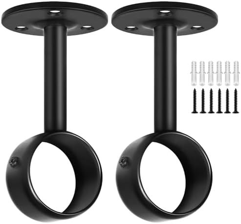 Amazon.com: Ceiling Curtain Rod Brackets, Heavy Duty Curtain Rod ...