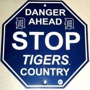Amazon.com : Detroit Tigers Stop Sign : Sports Fan Street Signs ...