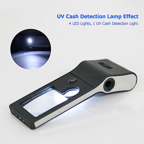 Magnifying Glass with Light, 3X 10X 55X Small Magnifying Glass with UV ...