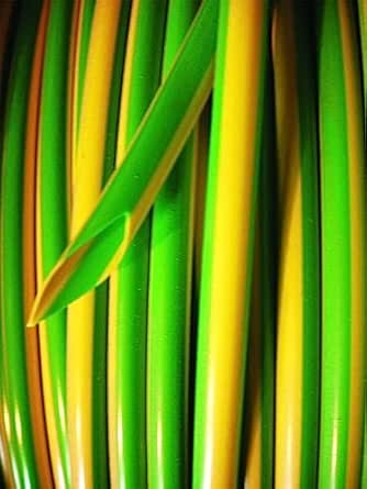 Green/Yellow PVC Earth Sleeving 0.5mm Wall (1.5 Green/Yellow, 25 Mtrs ...