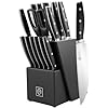 Amazon.com: MasterChef Kitchen Knife Set with Block and Sharpener Plus ...