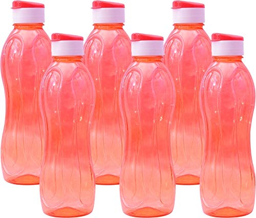 Pearlpet Plastic Spring Water Bottles, 900 Ml, Pack of 6, Red : Amazon ...