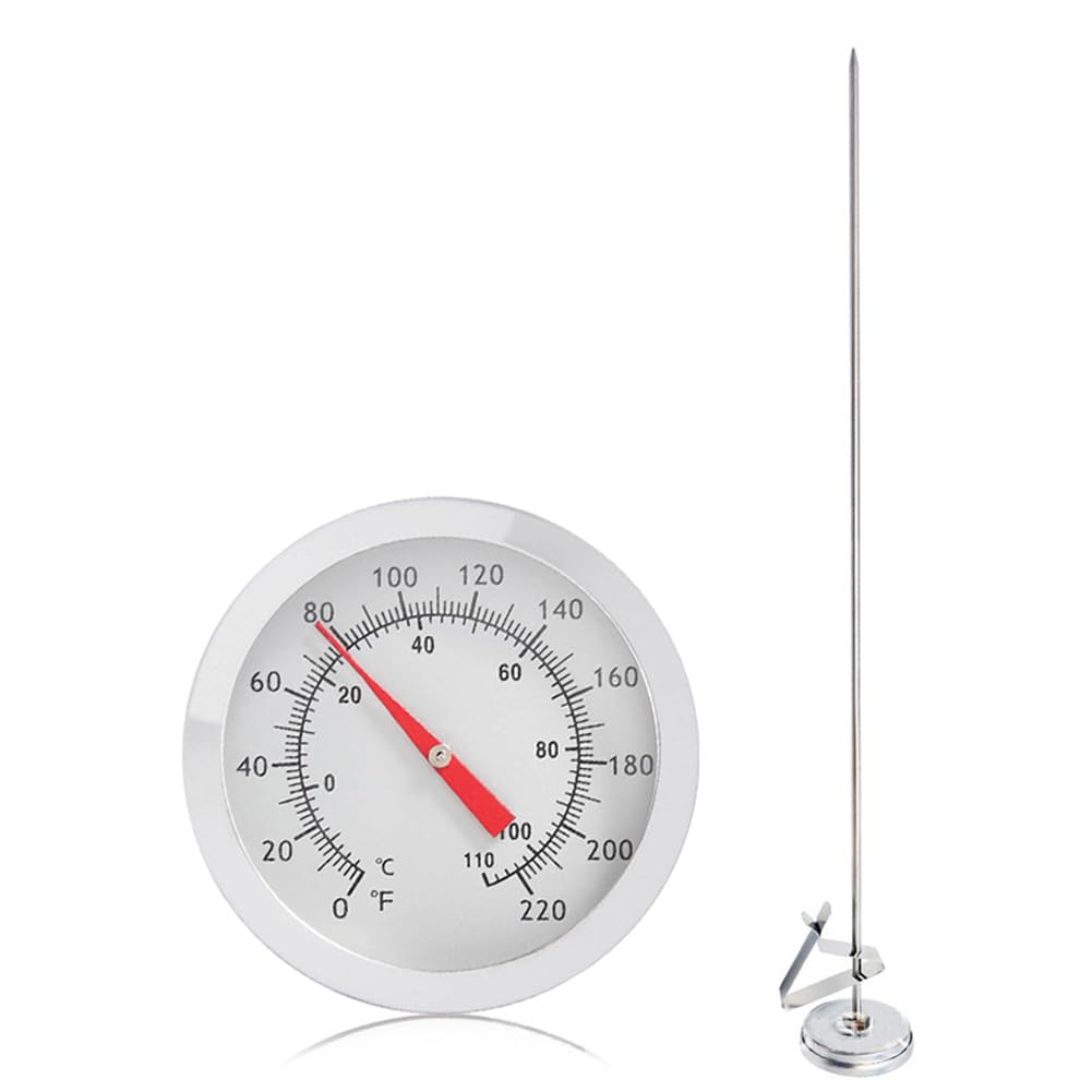 Long Stem Dial Thermometer Probes Bimetal 3 Inch Dial Weldless