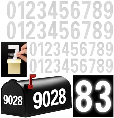 Amazon.com: Reflective Mailbox Numbers for Outside, 40 Pcs Vinyl ...