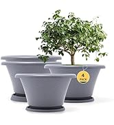 Amazon.com : Quarut 12 Inch Pots for Plants,4 Pack Large Flower Pots ...