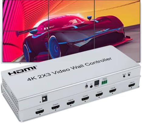 Wall 2x3 4K Video Controller with 1 HDMI Input and 6 HDMI Outputs ...