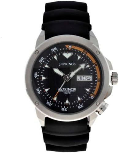 J Springs Master Diver Automatic Stainless Steel and Black Rubber Watch ...