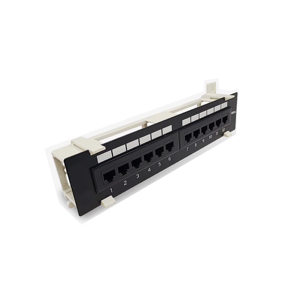 Buy 1U 12 Ports Cat6 Wall Patch Panel, UTP Ethernet Patch Panel with ...