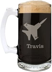Amazon.com | Fighter Plane Personalized 25oz. Beer Mug: Beer Mugs & Steins